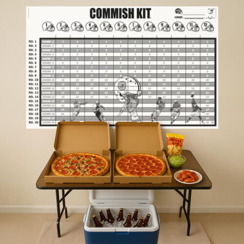 2025 Fantasy Football Draft Board: 12 Teams | Commish Kit