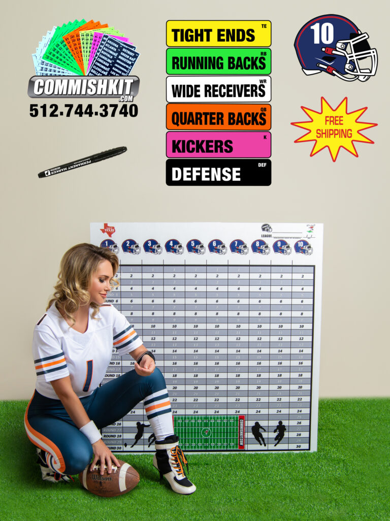 Corrugated Fantasy Football Draft Board Kits - Commish Kit