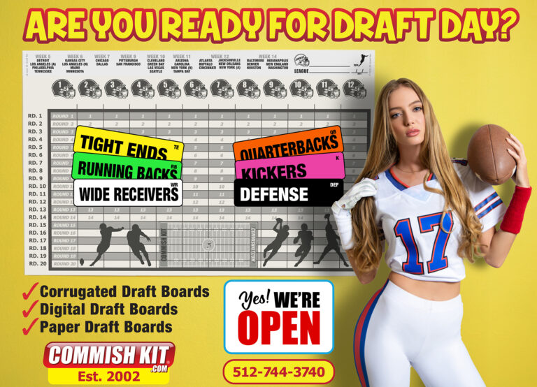 Fantasy Football 2024 Draft Board Kits & Labels - Commish Kit